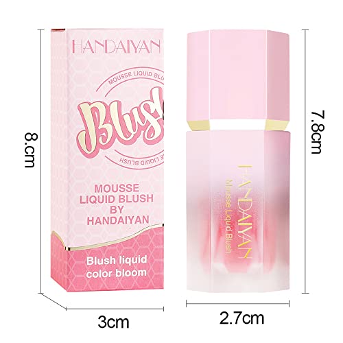 GL-Turelifes Cream Liquid Blush Makeup, Air Cushion Blush for Cheeks, High Pigment, Weightless, Velvet Mousse, Natural-Looking Long Lasting, Dewy Finish, Easy to Blend Blusher (#1 Love Cake)