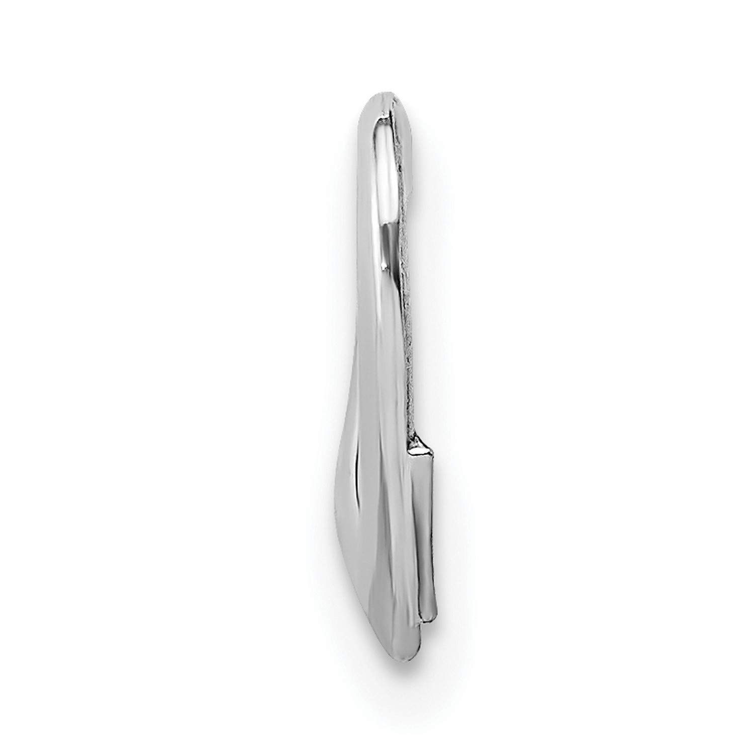 Floating Heart Charm In Real 14k White Gold 10 mm x 12 mm