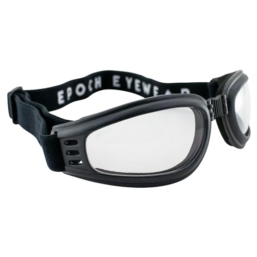 Epoch Eyewear Folding Padded Motorcycle Goggle with Clear Lens