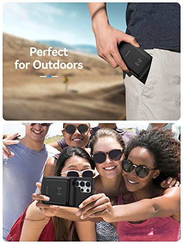 NEWDERY Galaxy S23 Ultra Battery Case 10000mAh, Qi Wireless Charging, Fast Charging, Sync Data Supported, Powerful Portable Rechargeable Charger Case for Samsung S23 Ultra 5G 6.8" Black
