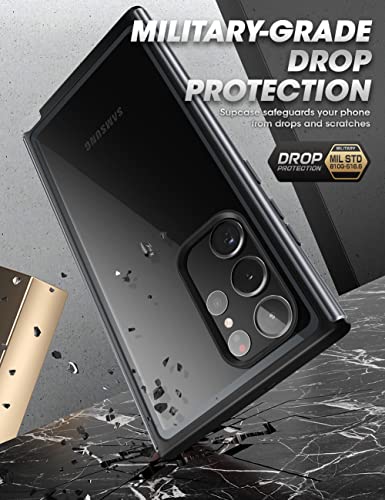 SUPCASE Edge XT Series Case for Samsung Galaxy S23 Ultra 5G (2023), Slim Frame Clear Protective Case with Built-in Screen Protector (Black)