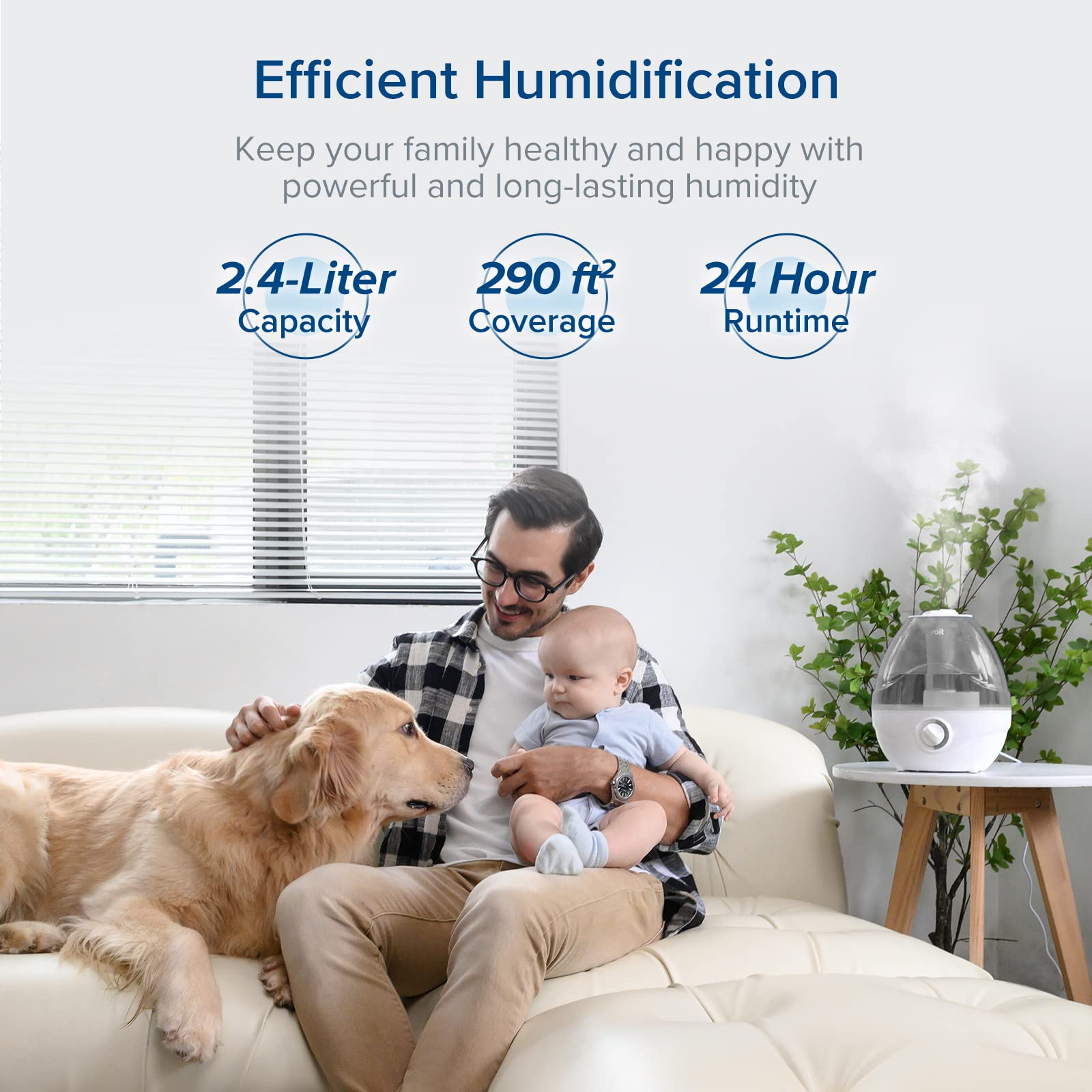 LEVOIT Air Purifiers for Bedroom Home & Humidifiers for Bedroom Large Room (2.4L Water Tank)