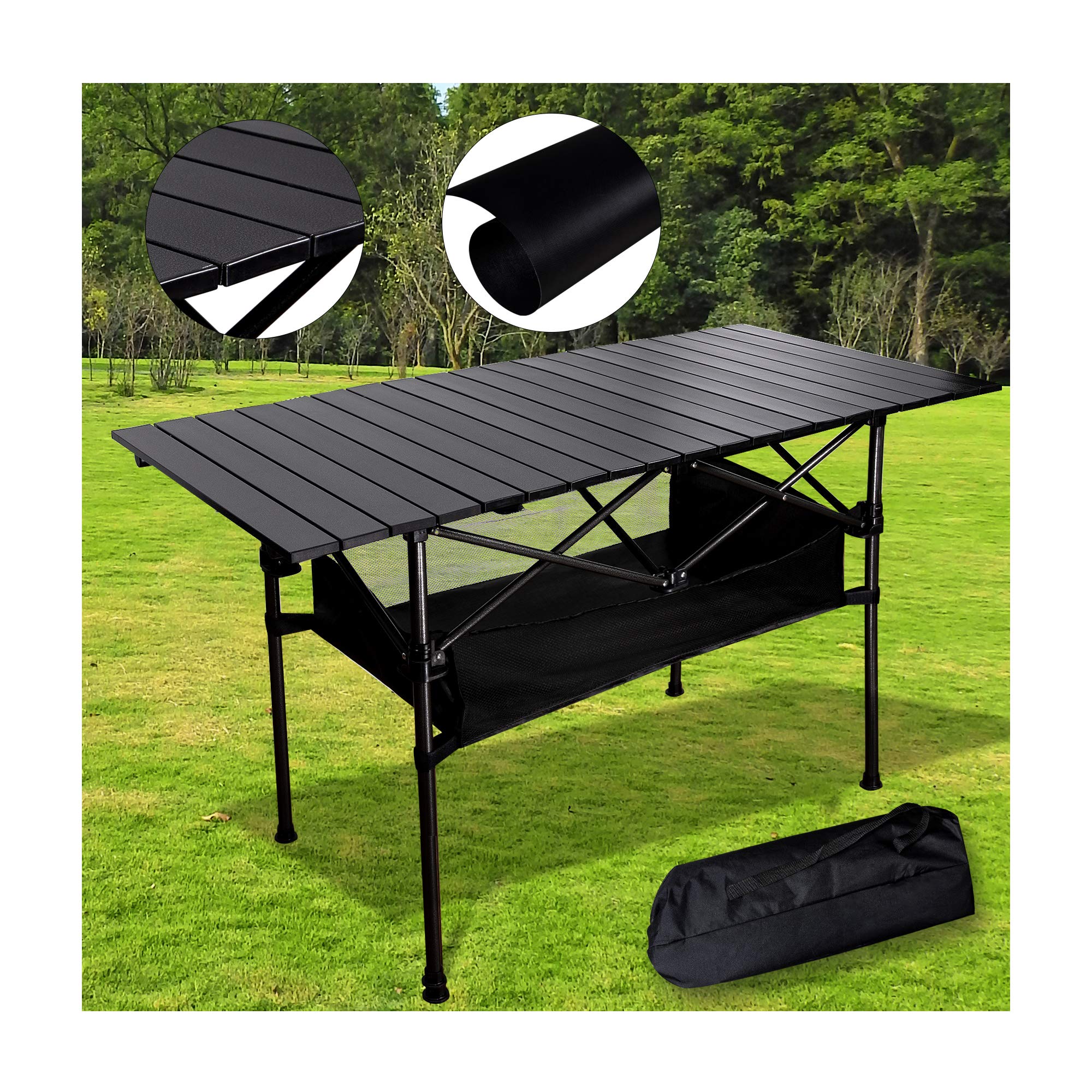 Easy Carry Camping Table, Folding Portable Table with Storage Bag Heavy Duty RV BBQ Cooking