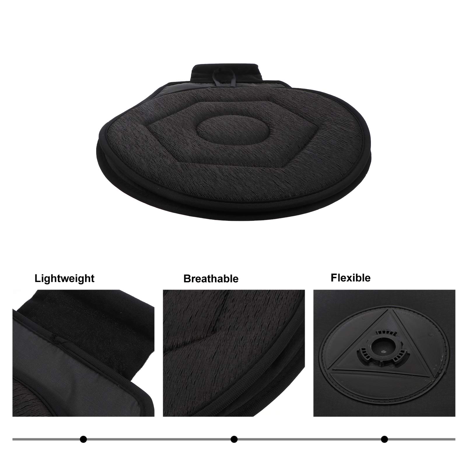 HEALLILY Swivel Seat Cushion 360° Rotating Car Seat Cushion Auto Swivel Cushion for Elderly or Those with Limited Mobility Black