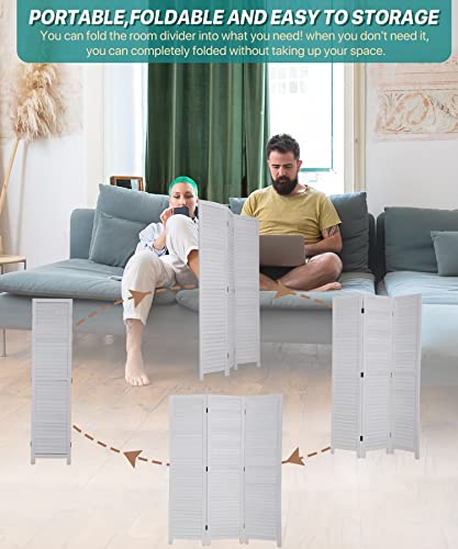 Room Dividers and Folding Privacy Screens, 3 Panel 69 Inch Tall Portable Room Seperating Divider, Handwork Solid Wood Room Divider Wall, Room Partitions and Dividers Freestanding for Home Office