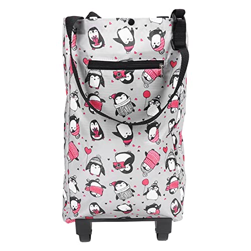 Household Grocery Carts, Practical Washable Grocery Foldable Trolley Large Storage Space Foldable for Camping