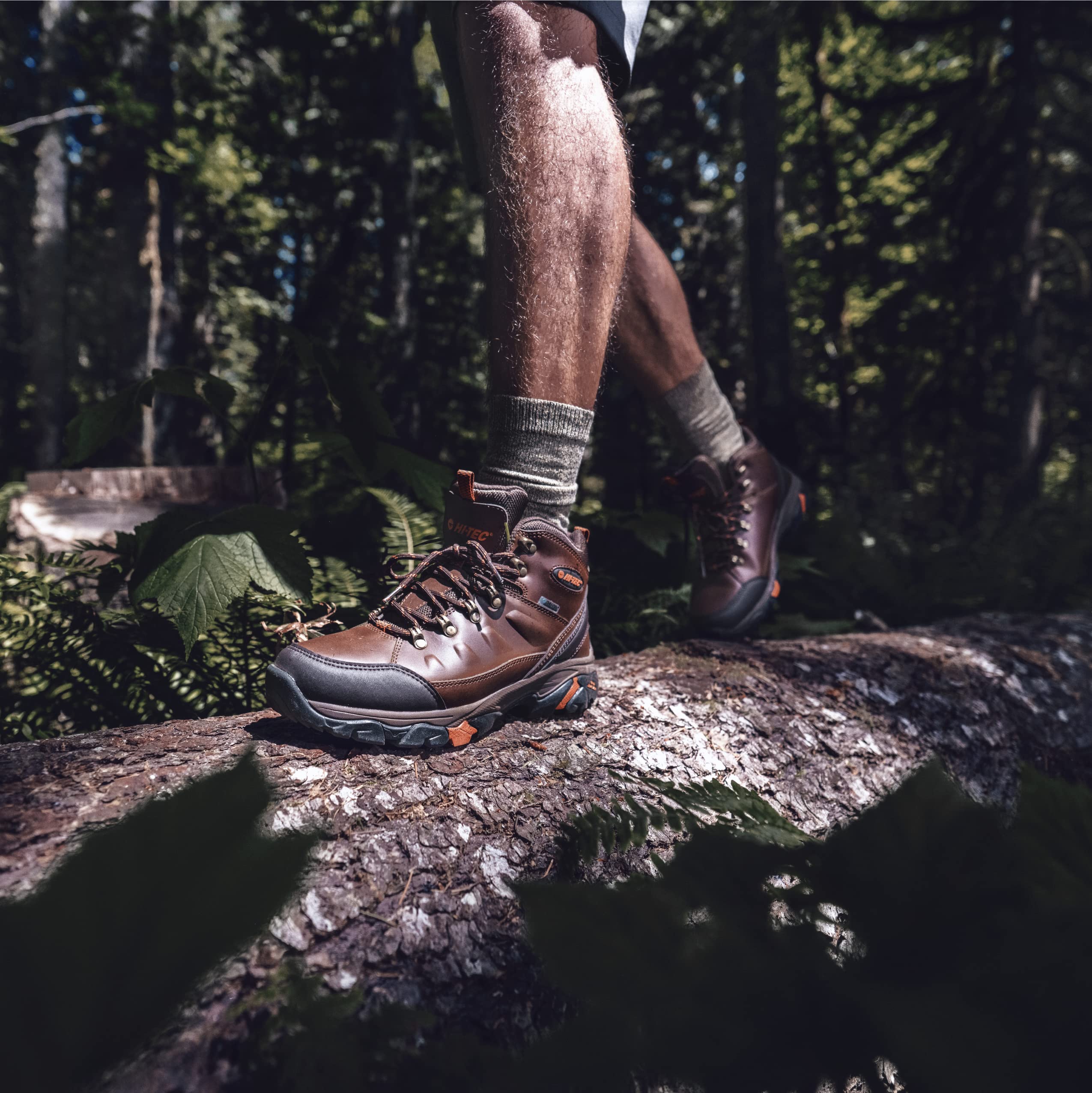 HI-TEC Acadia WP Leather Waterproof Men's Hiking Boots, Lightweight Breathable Backpacking and Trail Shoes - Medium Brown Tan, 12 Medium