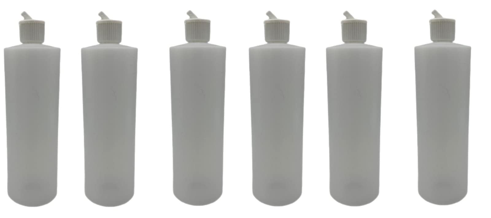 Natural Farms 8 oz Plastic Flip Top Pour Spout Bottles - 6 Pack - for Essential Oils, Perfumes, Lotions