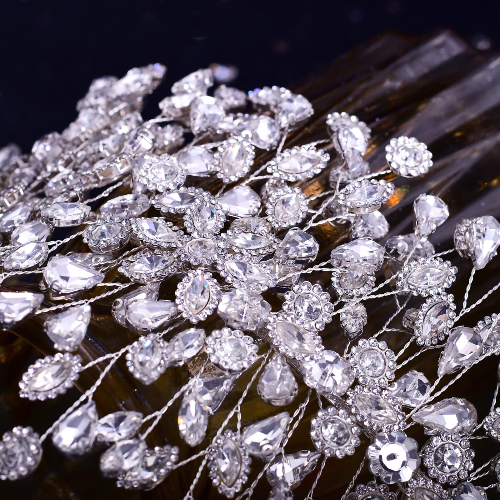 GAODESI Wedding Headband Bridal Hair Pieces Rhinestone Hair Accessories for Brides