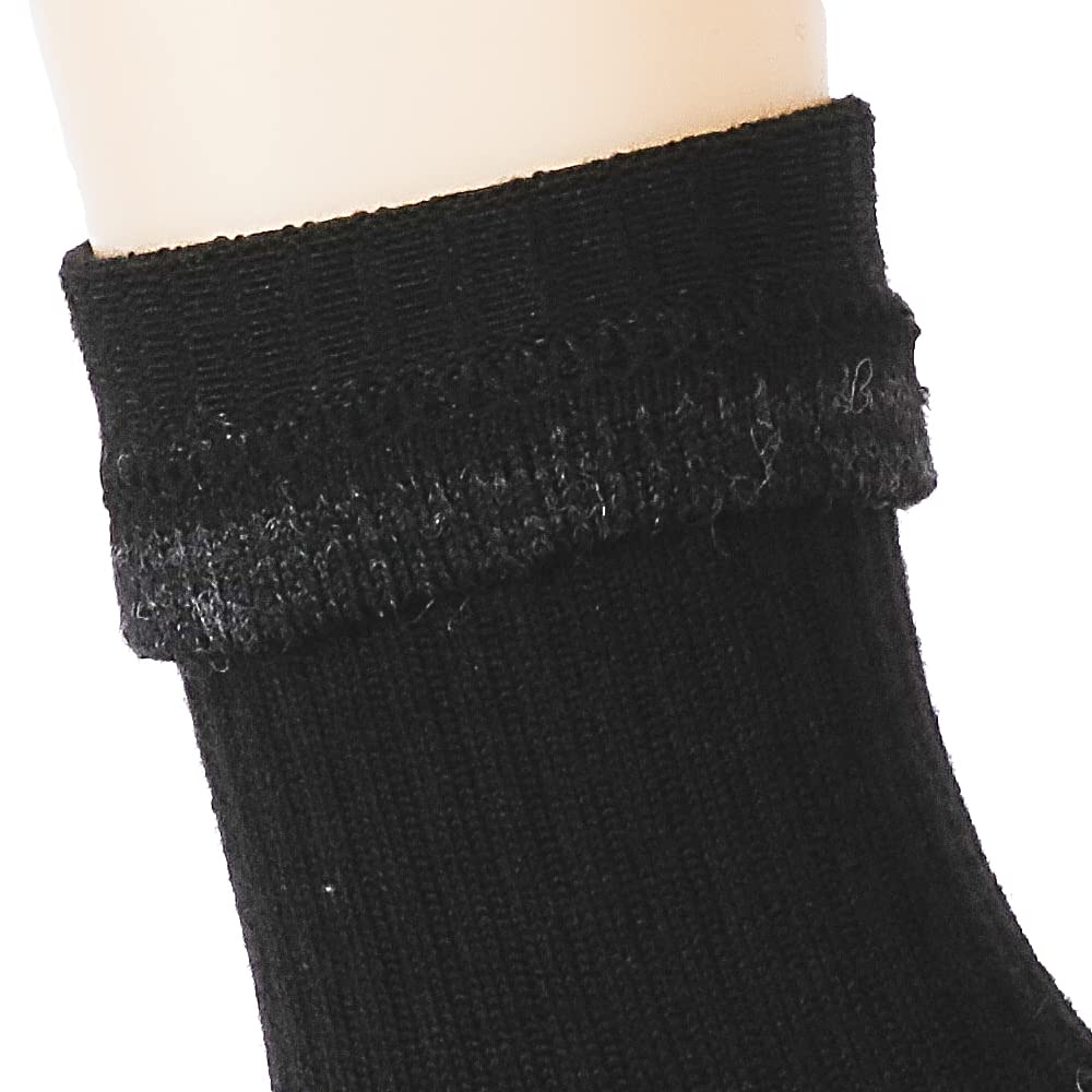 EnerWear 4 Pack Women's Merino Wool Outdoor Hiking Trail Crew Sock (US 9-11, Black E)
