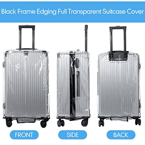 Sherr 3 Pieces Clear Luggage Covers for Suitcase Waterproof Luggage Protector Luggage Protective Cover for Travel (Fits Most 20" to 28" Luggage)