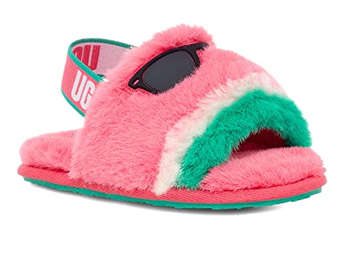 UGG Kids T Fluff Yeah Watermelon STUFFIE Slipper, 10 US Unisex Toddler