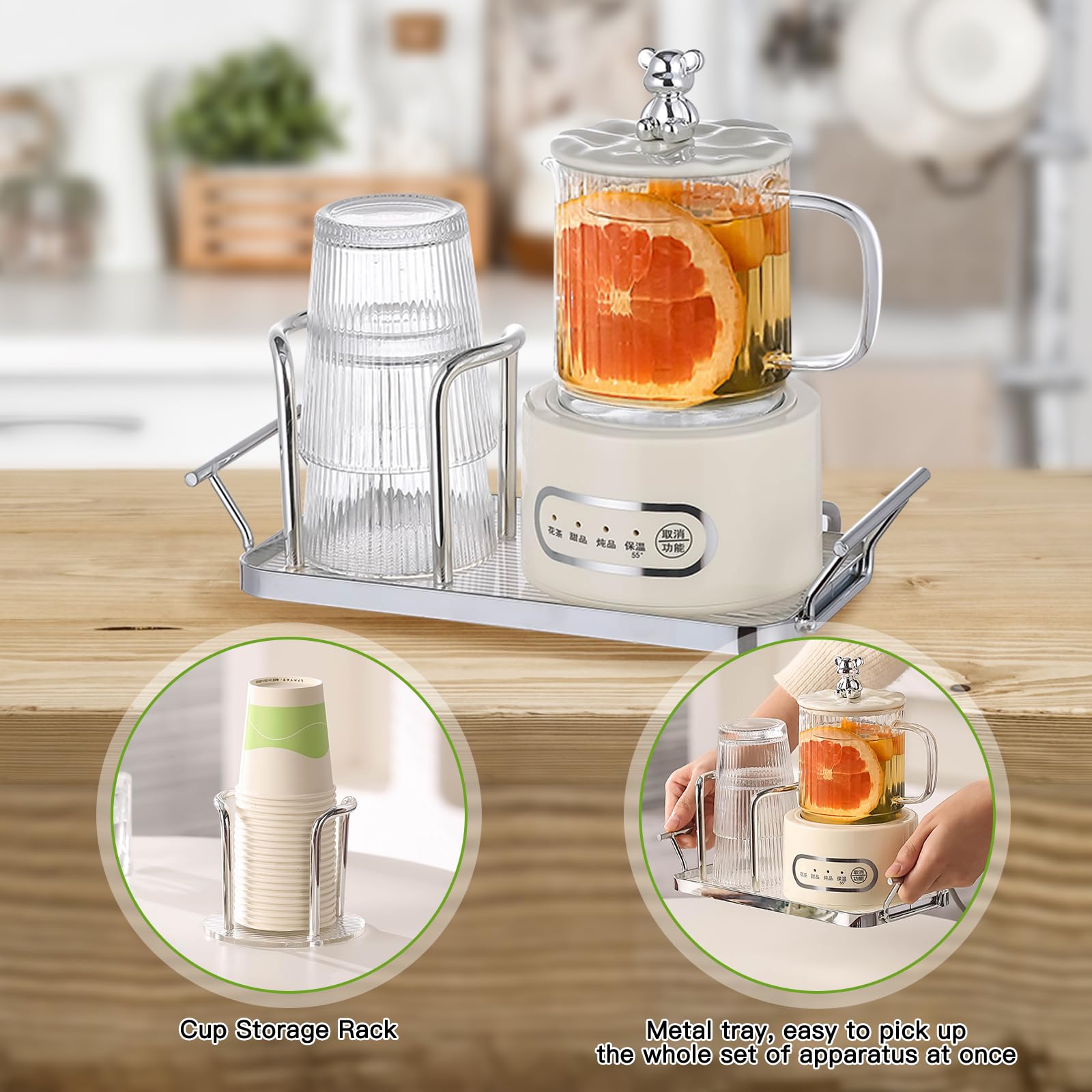 GGNKT Suitable Electric Kettle for Home and Office, Small Electric Tea Kettle with Insulation, Milky White Healthy Kettle.