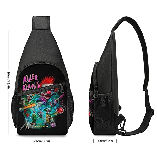 ggtg Killer Klowns from Outer Space Unisex Sling Backpack Crossbody Shoulder Chest Bag Personalized Fold Chest Bag Shoulder Bag Travel Daypack