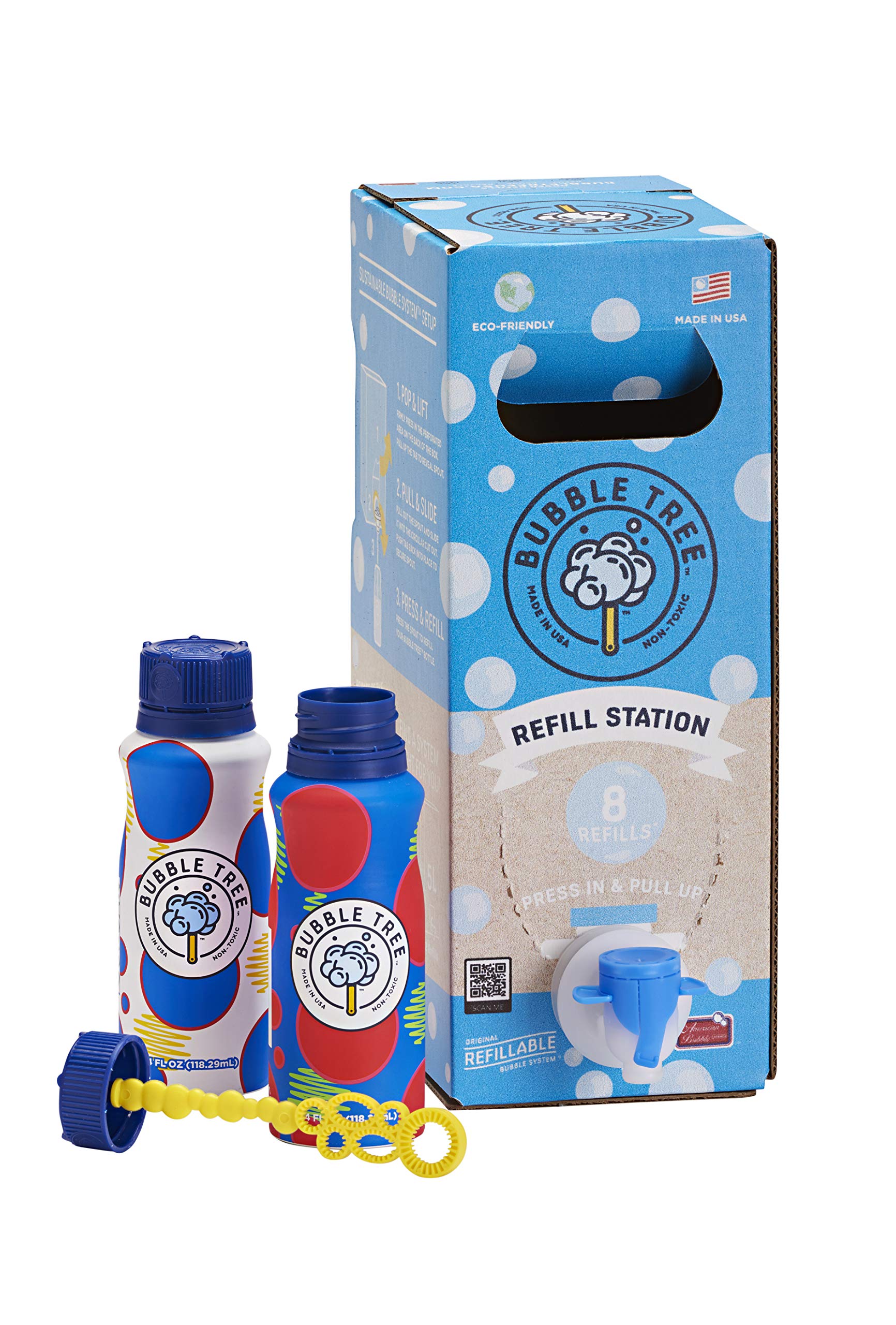 Sustainable Bubble Tree Original Bubble System (1 Liter and 2 Aluminum Bottles of Bubble Solution Made in The USA)