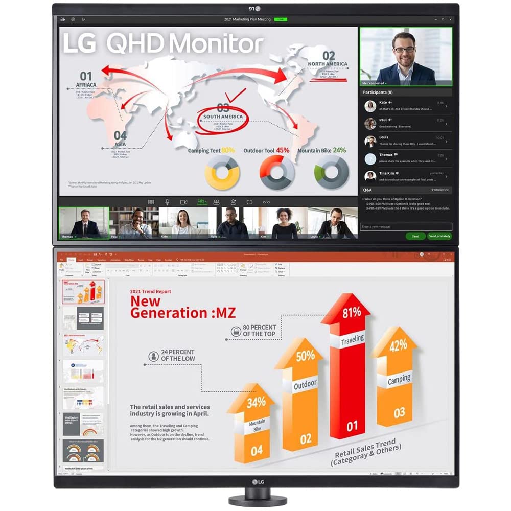 LG 27QP88D-B2 27 inch QHD (2560 x 1440) Dual Monitor Kit with Ergo Stand Bundle with Tech Smart USA Elite Suite 18 Standard Editing Software Bundle and 1 YR CPS Enhanced Protection Pack