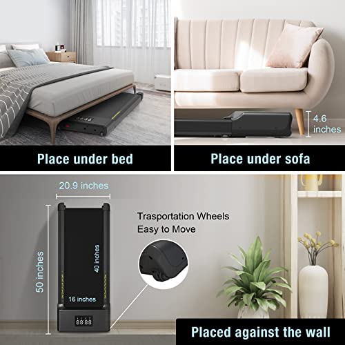 SupeRun Under Desk Treadmill, Walking Pad, Portable Treadmill with Remote Control LED Display, Quiet Walking Jogging Machine for Office Home Use