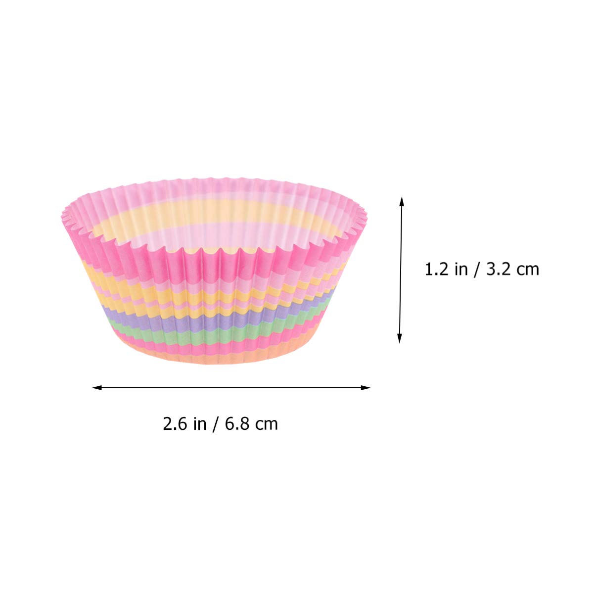 NUOBESTY 100pcs Cupcake Liners Rainbow Greaseproof Oil Proof Cupcake Wrappers Cake Cups Dessert Wraps for Birthday Party Baby Shower