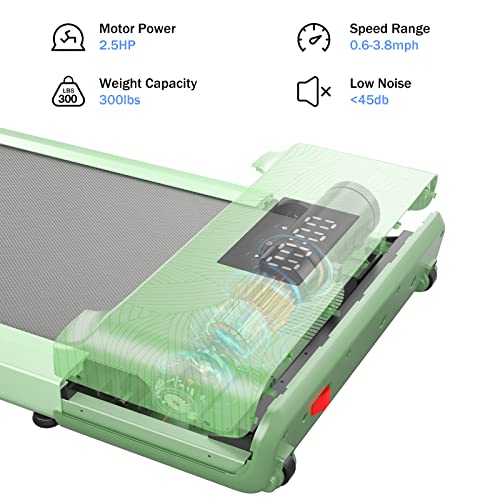 SupeRun Walking Pad Quiet, 2 in 1 Under Desk Treadmill, Walking Pad Treadmill Under Desk with 300LBS Weight Capacity, Installation-Free Walking Jogging Machine for Office Home Use