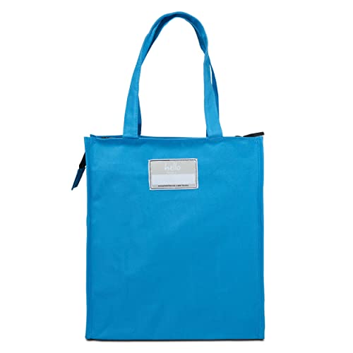 Urban Infant Tote Bag for Kids - Outer Pocket, Name Tag, 2 Mesh Bottle Holders, and Zippered Top β Perfect for After-School Activities and Travel - 13β x 11β x 5β - Blue