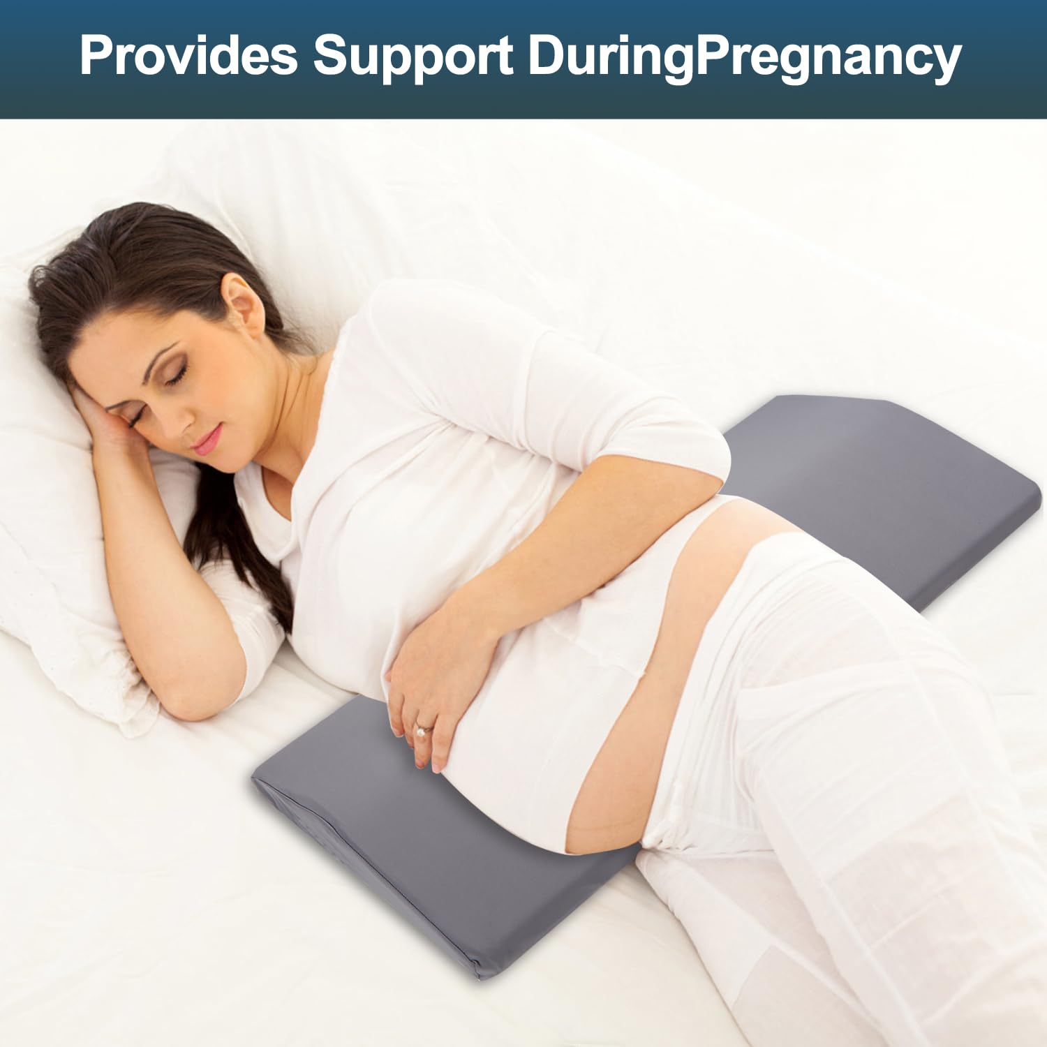 EVEME Lumbar Support Pillow for Sleeping Memory Foam Pillow for Back Pain Relief,Side, Back,Legs,Stomach Sleepers,Waist Support Cushion Pregnant Woman Hip Knee Spine Alignment Sciatic Nerve