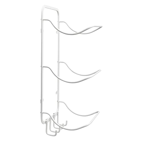 KOOLIST Yoga Mats Holder, Wall Mount, Rack for Yoga Mats or Towel Storage. 3 Shelf Contoured Design with additional 4 Hook Assembly