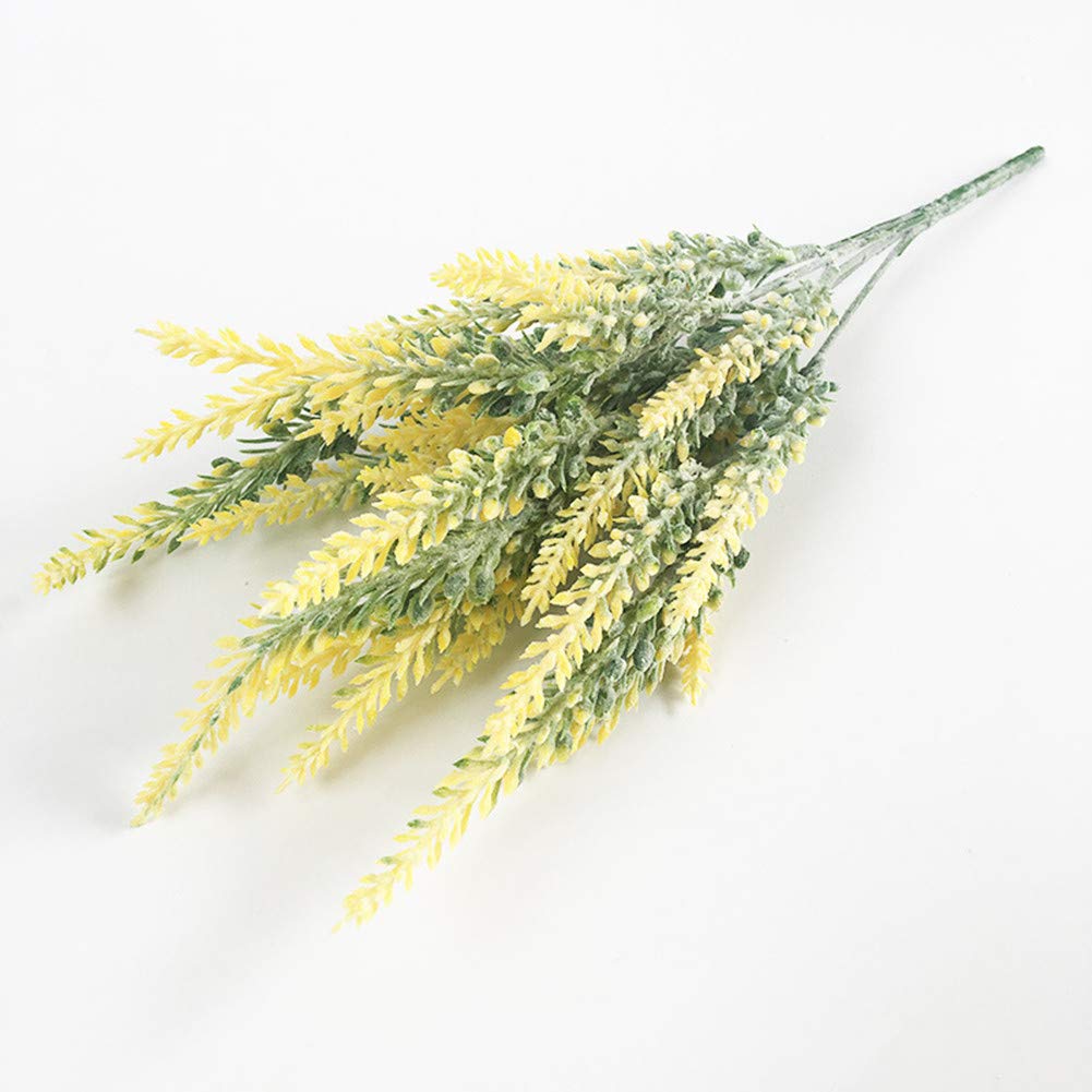 Fule 4 Pcs Artificial Lavender Flowers for Home Kitchen Party Wedding Garden Office Patio Decor, Yellow
