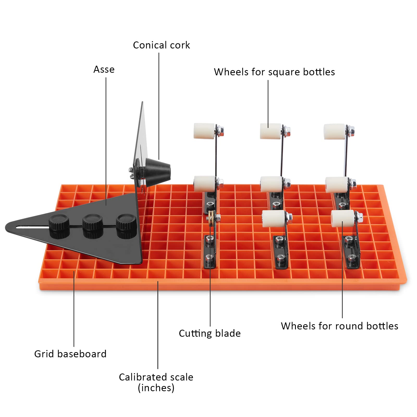 Glass Bottle Cutter Kit, FIXM DIY Glass Cutter for Bottles with Grid Baseboard and Adjustable Baffle Design, Complete Set of Bottle Cutter & Glass Cutter for Square and Round Bottle