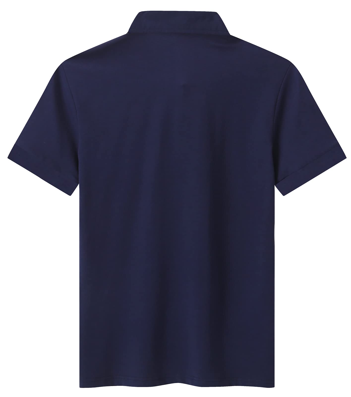 FRTCV Mens Polo Shirts with Pockets Short Sleeve Cotton Shirt Tops 7171 Dark Blue US L