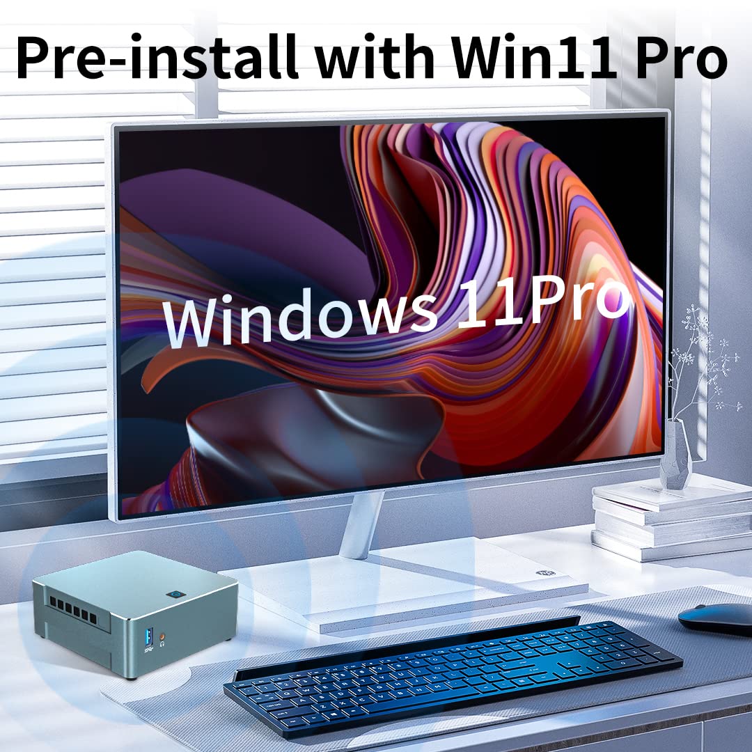 msecore Mini PC AMD Ryzen R5-3500U 4 Cores 32GB DDR4 1T NVME M.2 SSD, 2*HDMI Dual Display 4K@60Hz, Wi-Fi 6, Bluetooth 5.1, Dual LAN Desktop Computer Windows 11 Pro
