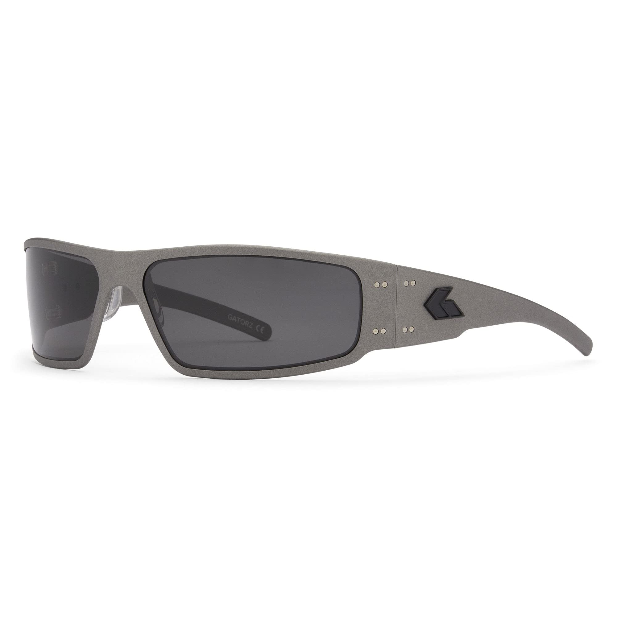 Gatorz Magnum Sunglass, Gun Metal Cerakote Frame, Black Logo, Smoke Polarized Lens - Made in the USA