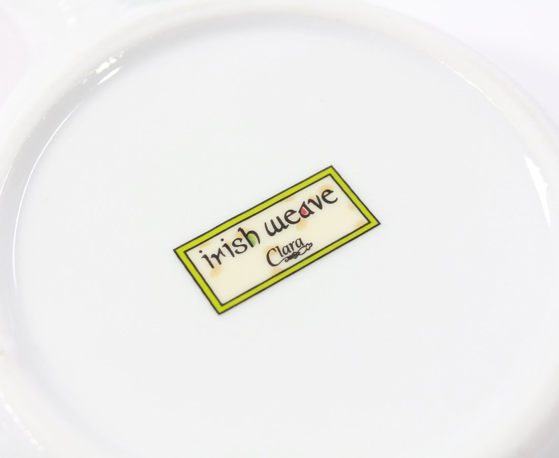 Irish Weave Ceramic Spoon Rest With Celtic And Shamrock Design, 230Mm X 75Mm