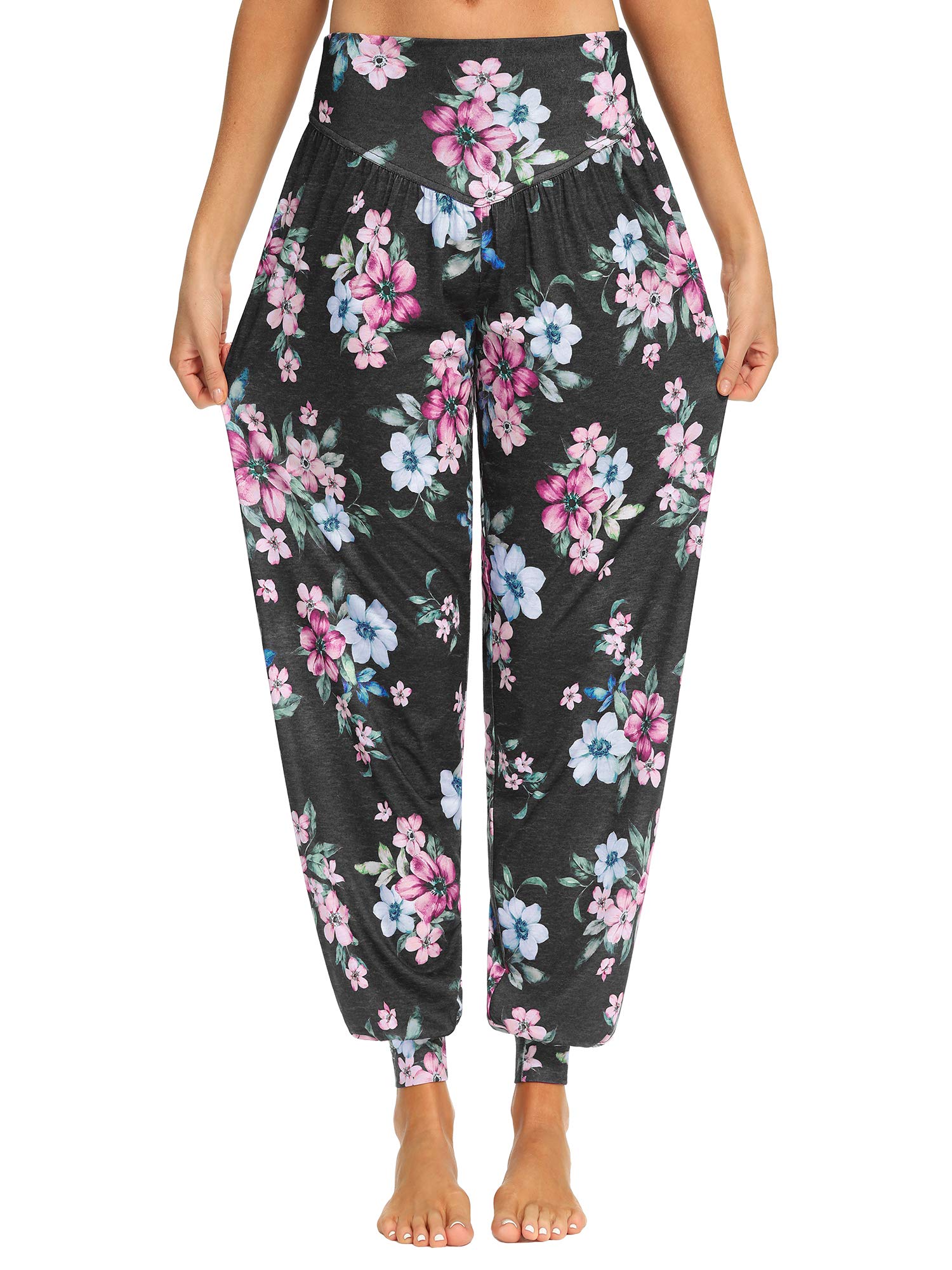 fitglam Women's Yoga Parachute Pants High Waisted Baggy Lounge Hippie Harem Pants Flowy Comfy Loose Boho Joggers Plus Size