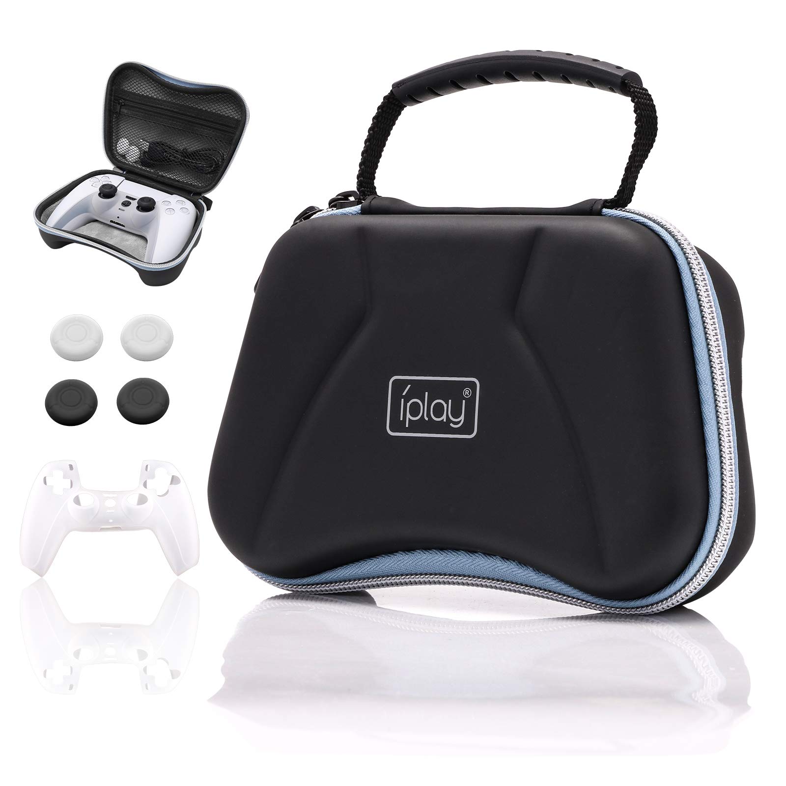 ECHZOVE Controller Case, Controller Carrying Case with Silicone Cover Case and Thumbstick Grips