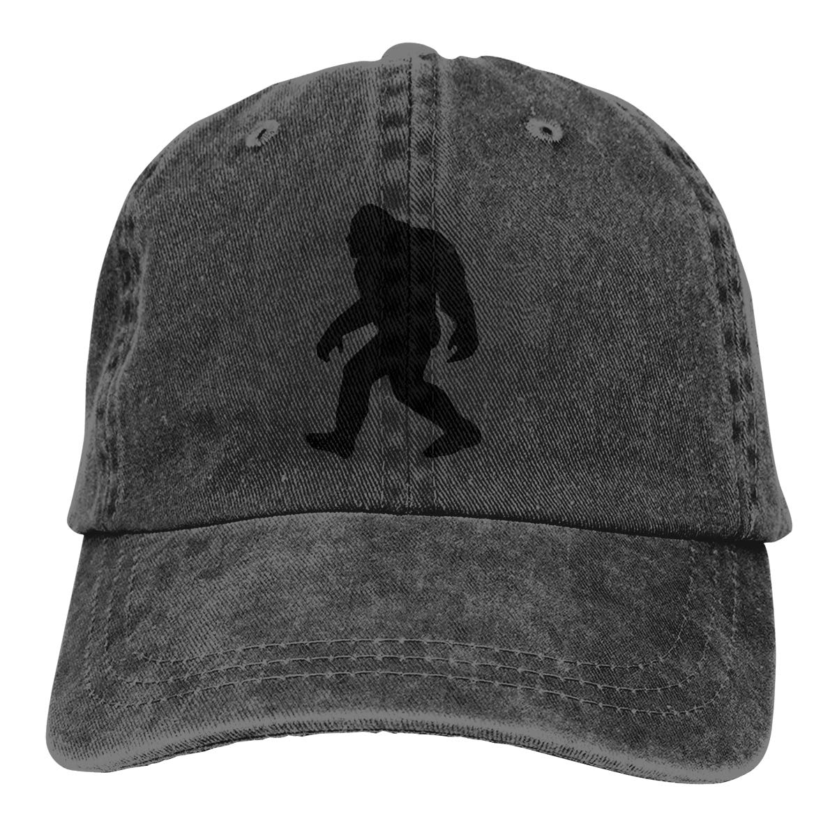 FUN DOGE Denim Cap Bigfoot Sasquatch Baseball Dad Cap Adjustable Classic Sports for Men Women Hat, Black, One Size