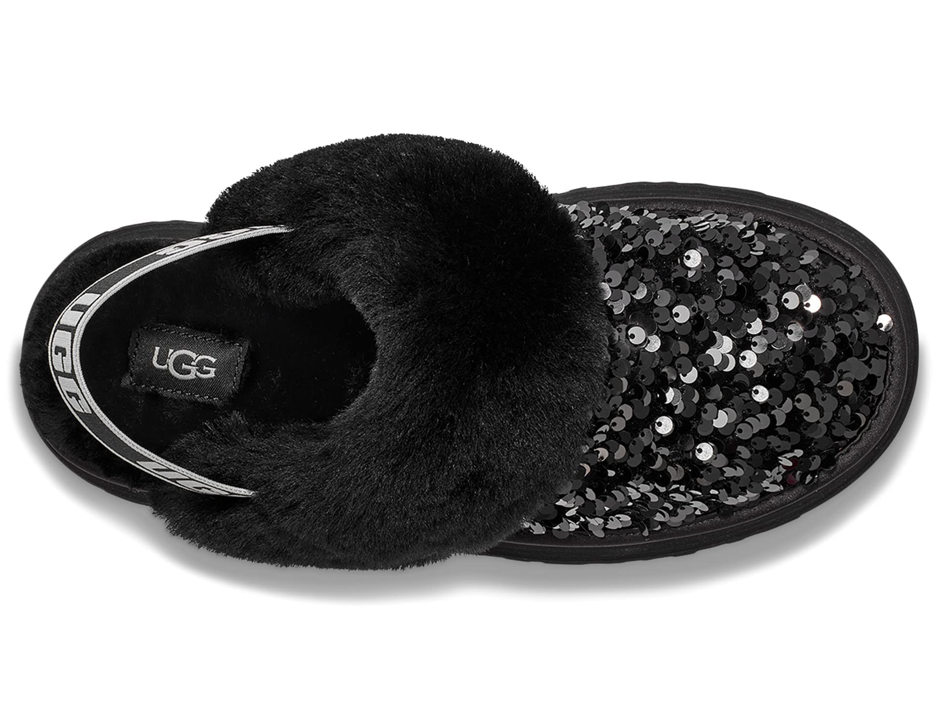 UGG Women's FUNKETTE Chunky Sequin Slipper, Black, 6