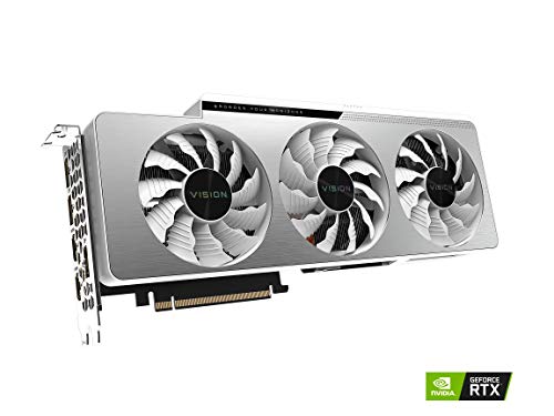 GIGABYTE GeForce RTX 3090 Vision OC 24G Graphics Card, 3X WINDFORCE Fans, 24GB 384-bit GDDR6X, GV-N3090VISION OC-24GD Video Card