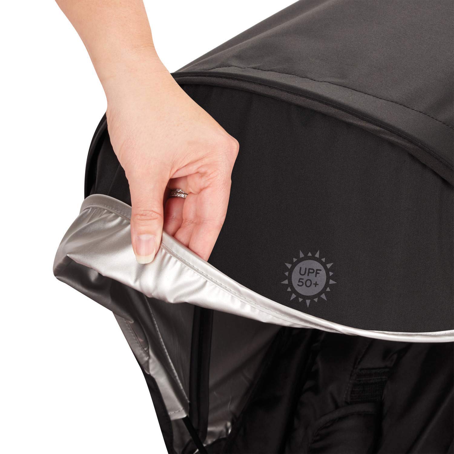 Evenflo Aero Ultra-Lightweight Stroller, Self-Standing Compact Folding Design, 2 Mesh in-Seat Pockets, Large Storage Basket, Flex-Hold Parent Cup-Holder, 50-Pound Capacity, Easy Storage, Lark Black