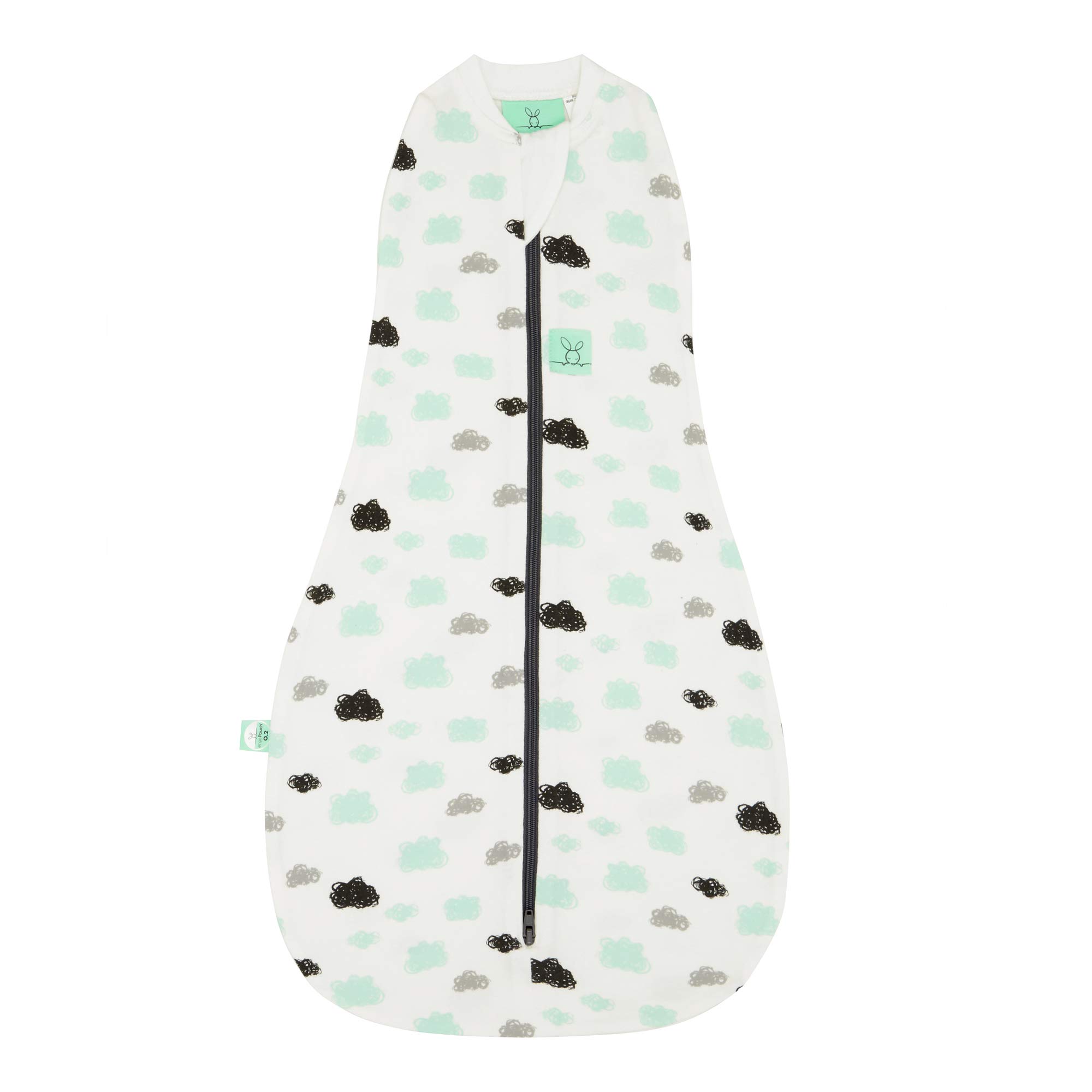 ergoPouch 0.2 tog Cocoon Swaddle Bag- 2 in 1 Swaddle Transitions into arms Free Wearable Blanket Sleeping Bag. 2 Way Zipper for Easy Diaper Changes (Clouds, 2-6 Months)