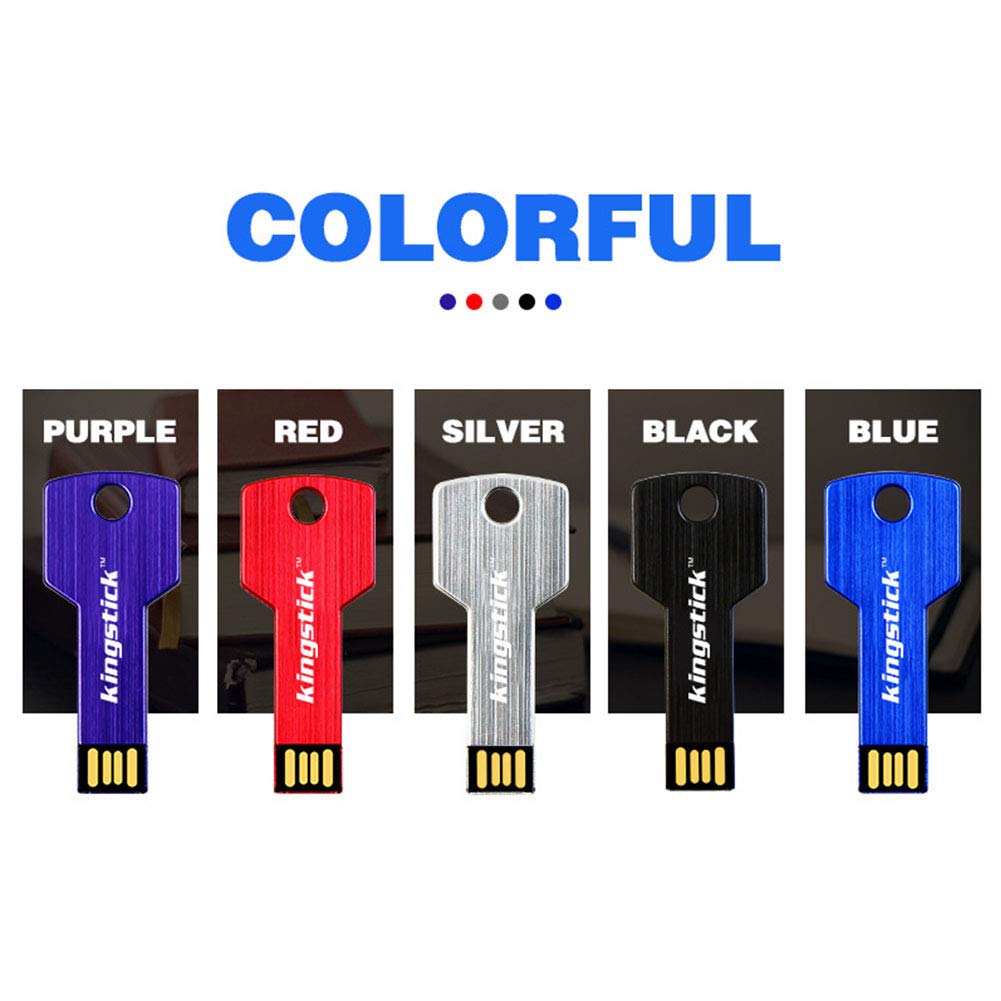 FAgdsyigao USB Flash Drive,4/8/16/32/64GB Ultra-Thin Key Shaped USB 3.0 Flash Drive Memory Stick U Disk - Black 64GB
