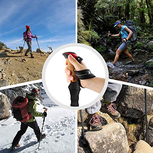 Folding Trekking Poles- 2 Pack Lightweight Aluminum Adjustable Hiking Poles-Walking Sticks with Quick Lock System - Upgrade Cork Handle-Professional Walking Poles for Men, Women and Children