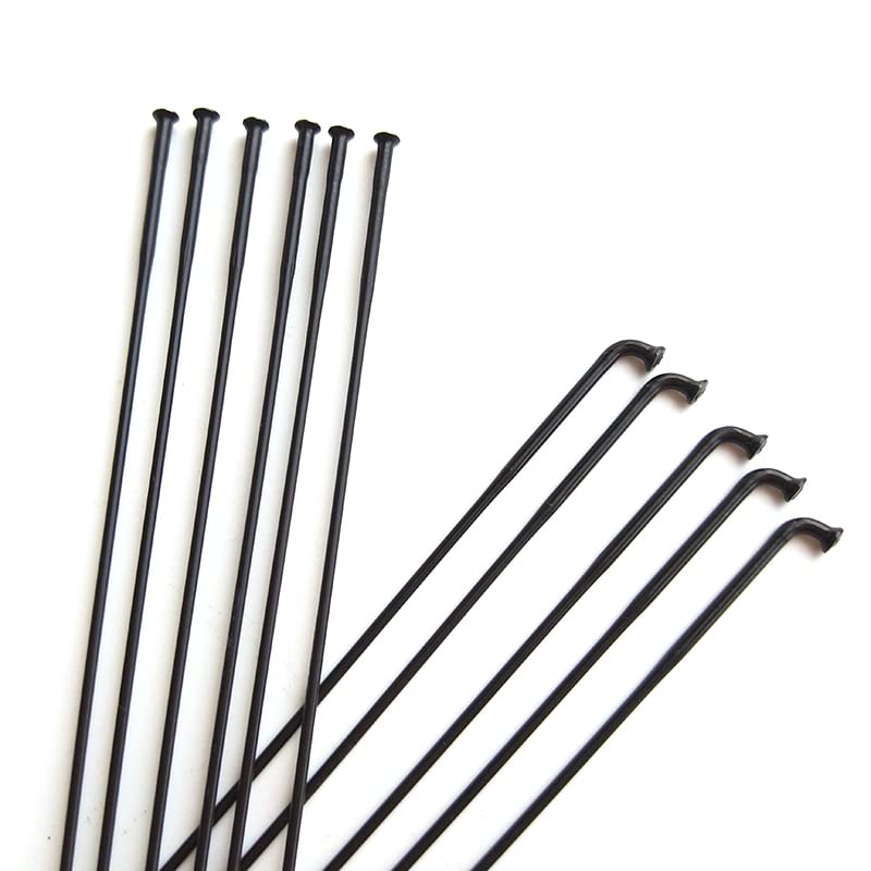 FIZZOQI Bicycle Spokes MTB Road Bike Straight Pull J-Bend Rays 14G Round Black Triple Butted Stainless Spokes for MTB and Motorcycles (Color : Straight Pull 10pcs)