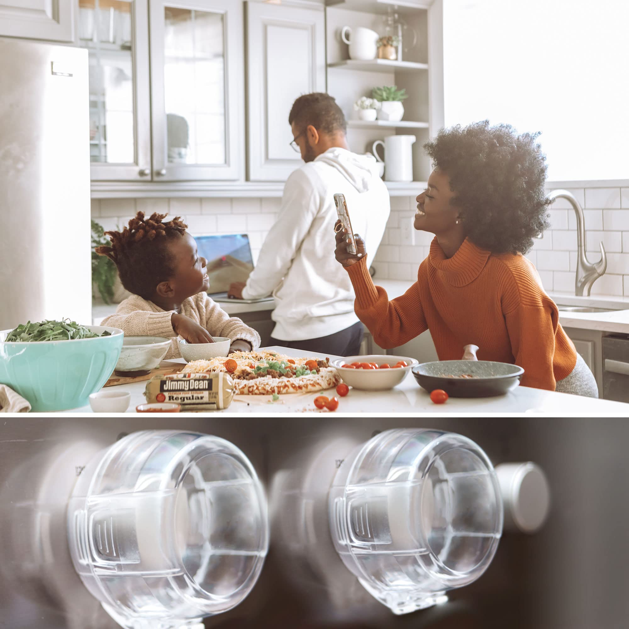 Moonybaby Stove Knob Safety Covers for Child Safety and Pet-Proofing, 5-Pack, Transparent