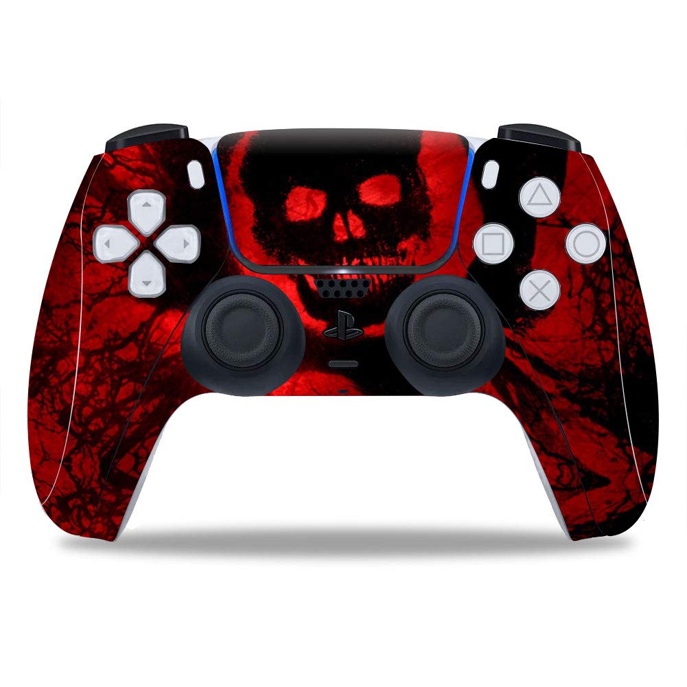 Gebaisi PS5 Controller Skin Sticker for Playstation 5 Cover Wrap Decal Blood Skull