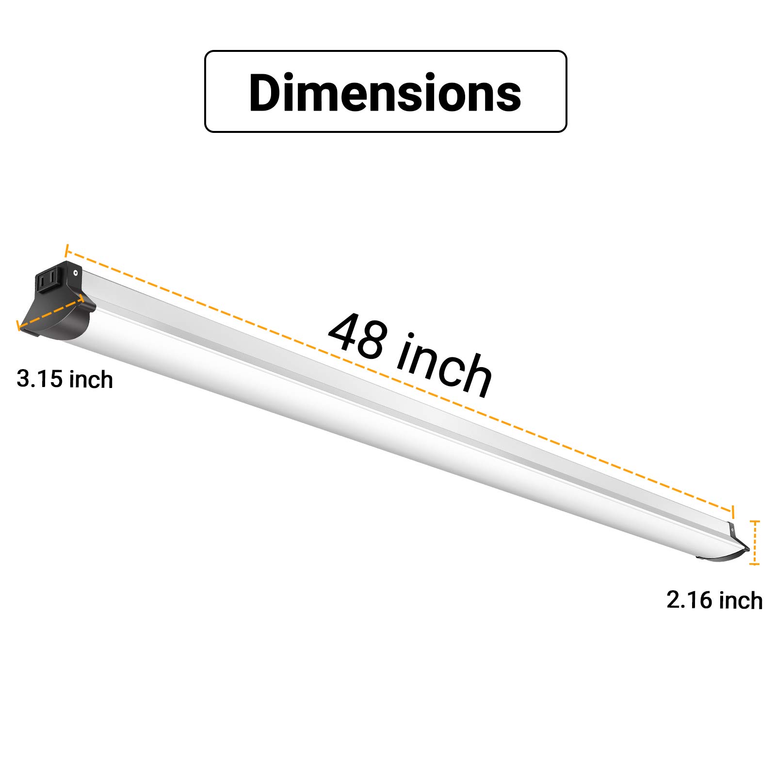 FAITHSAIL 4FT Linkable LED Shop Light, 50 W for Garage, 5600 LM 4 Foot LED Light Fixtures for Workbench, 5000K LED Workshop Light with Plug, Pull Chain, Hanging Mount - 8 Pack