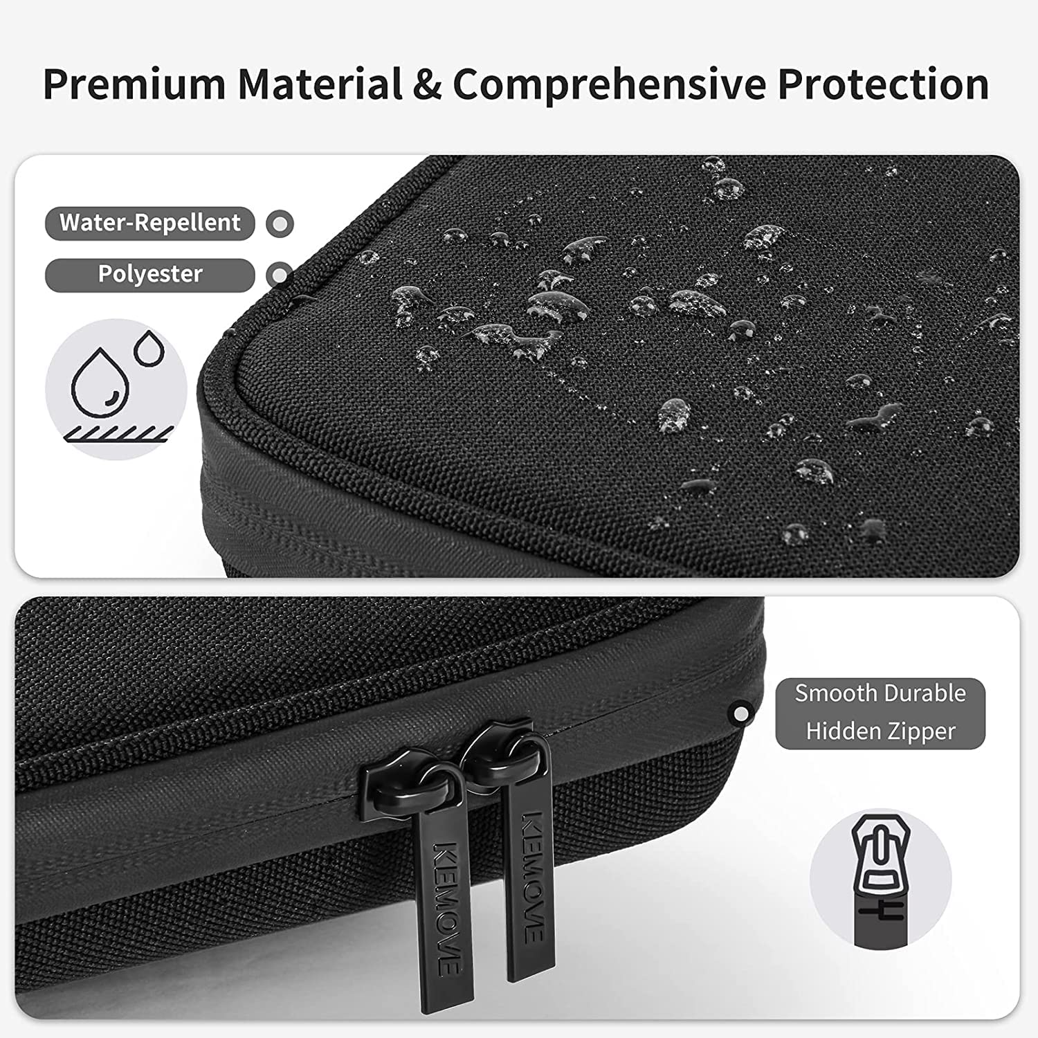 KEMOVE Keyboard Carrying Case, Portable Mechanical Keyboard Case, Durable Exterior, Zipper Enclosure, Mesh Interior Pocket for 60 to 72 Keys Wired/Wireless Bluetooth Mechanical Gaming Keyboard