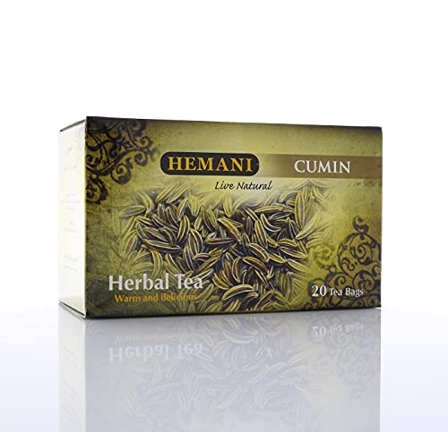 HEMANI Cumin Herbal Tea - 45g - 20 Tea Bags - 100% Herbal & Natural - Aromatic - Warm taste - Best for Soothing Stomach