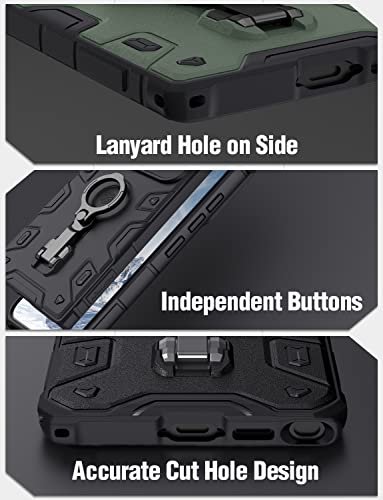 Nillkin for Samsung Galaxy S23 Ultra Case with Slide Camera Cover & Upgraded Kickstand, Mil-Grade Shockproof S23 Ultra Phone Case for Galaxy S23 Ultra Cases 6.8 Inch Black