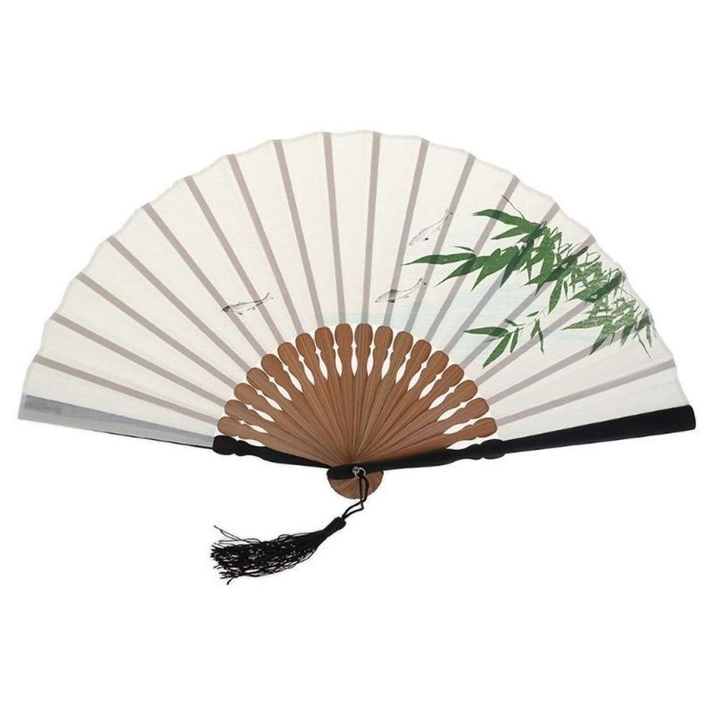 FKJLUN Handmade Folding Fan Folding Fan, Hand-held Fan,Chinese Style Vintage Summer Bamboo Folding Fan Hand Held Fan Dance Wedding Party Pocket Gifts Handheld Fan (Color : B)