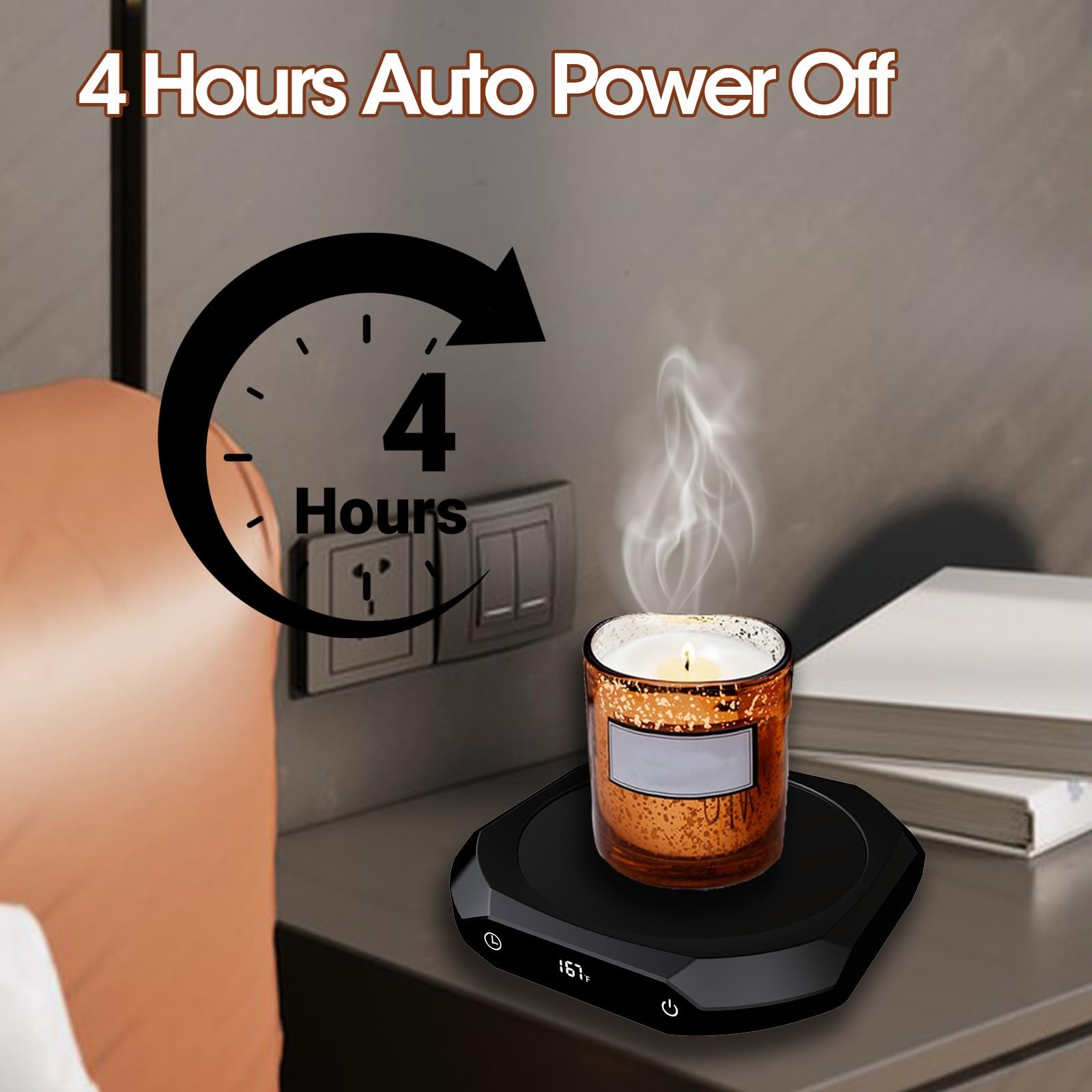 Mug Warmer for Desk - 36W Smart Coffee Cup Warmer with Timer, Auto Shut Off, 3 Heat Settings, Keep Your Coffee Warm for Office Hours,Perfect Coffee Gifts (Black)